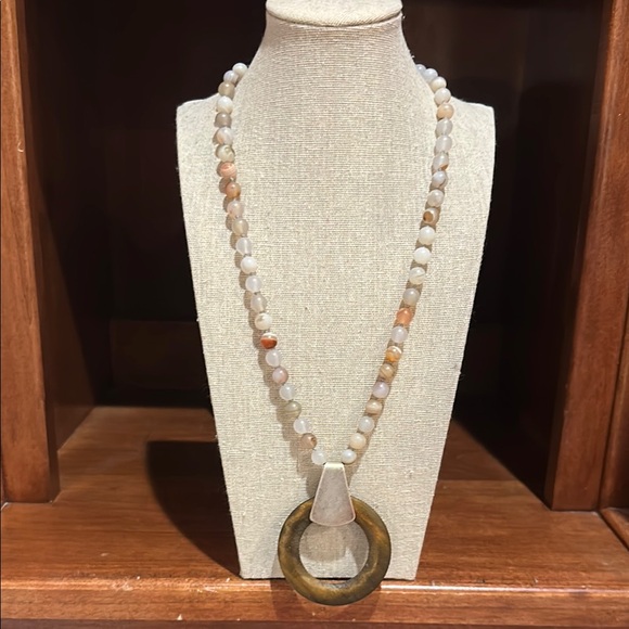 J. Jill | Jewelry | J Jill Adjustable Natural Colored Beaded Necklace ...